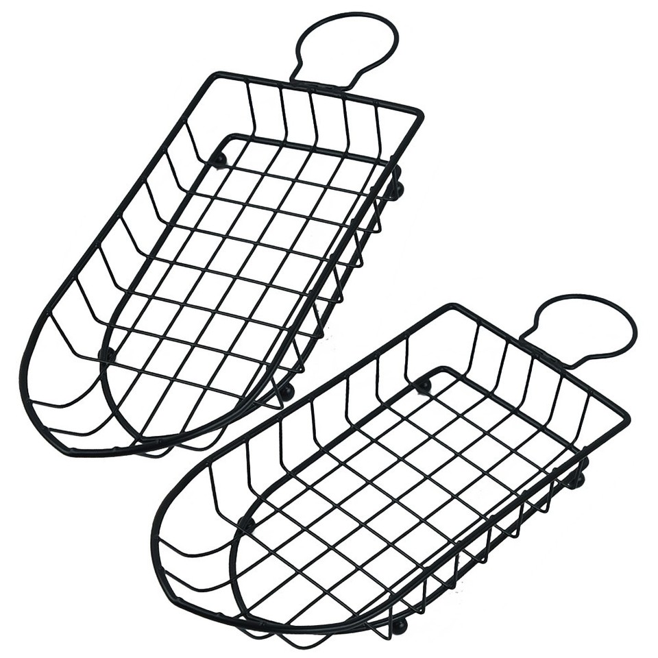 2Pcs Multi-function Fruit Baskets Kitchen Food Baskets Metal Bread ...