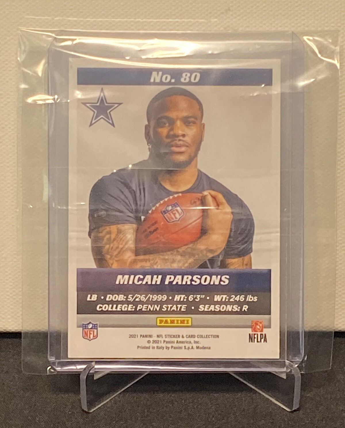 2021 Panini NFL Sticker & Card Collection BLUE /050 MICAH PARSONS ...