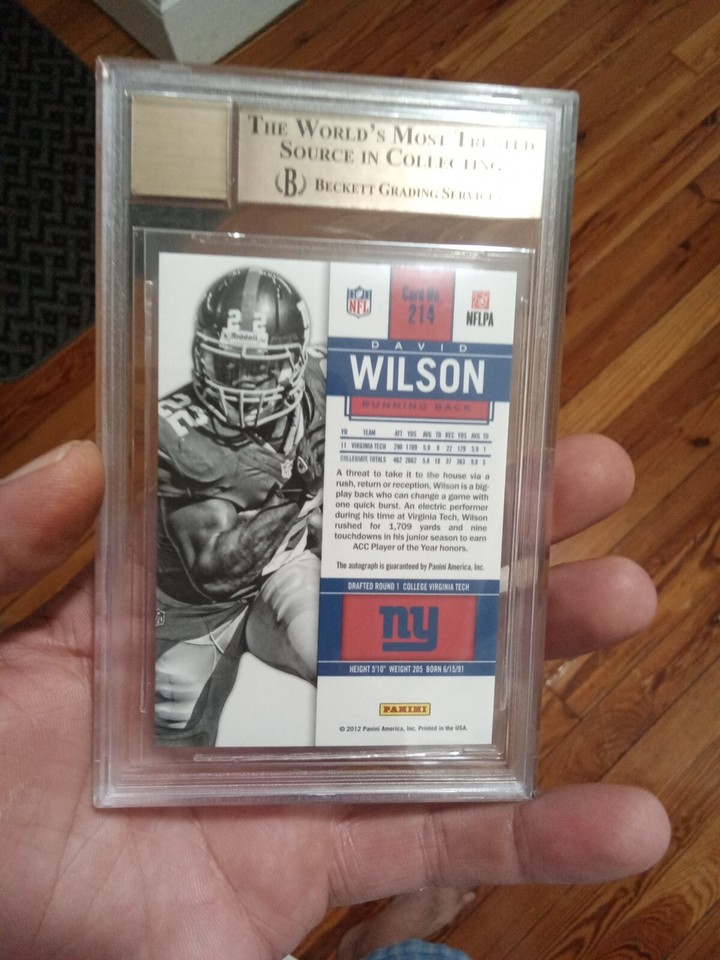 2012 Panini Contenders #214A David Wilson Auto RC Rookie | eBay