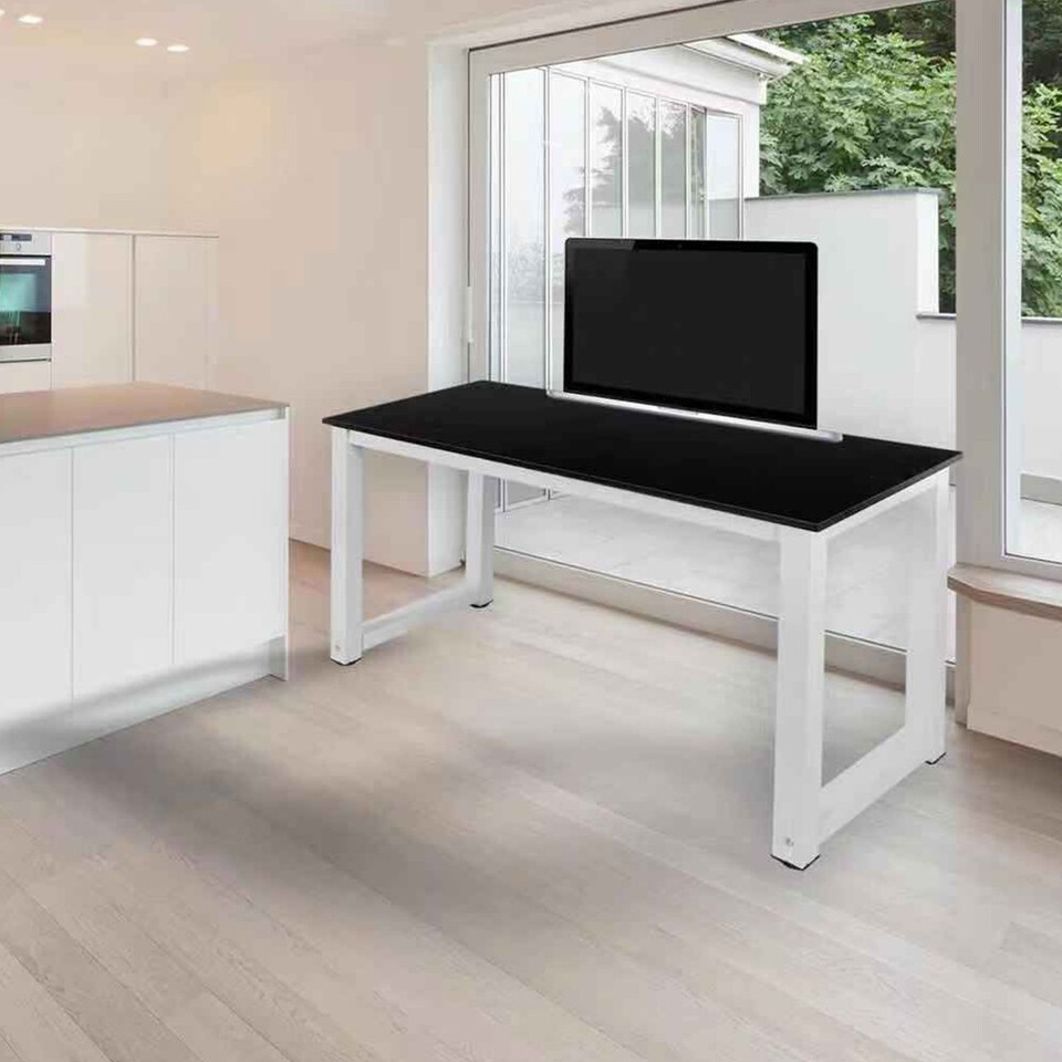 55.11"Wood Computer Table Home Study Desk Office Furniture PC Laptop ...