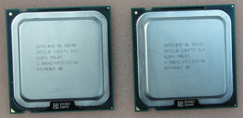Lot of 2 Intel Core 2 Duo E8400 3.0Ghz 6M 1333 SLB9J SLAPL LGA775 ...