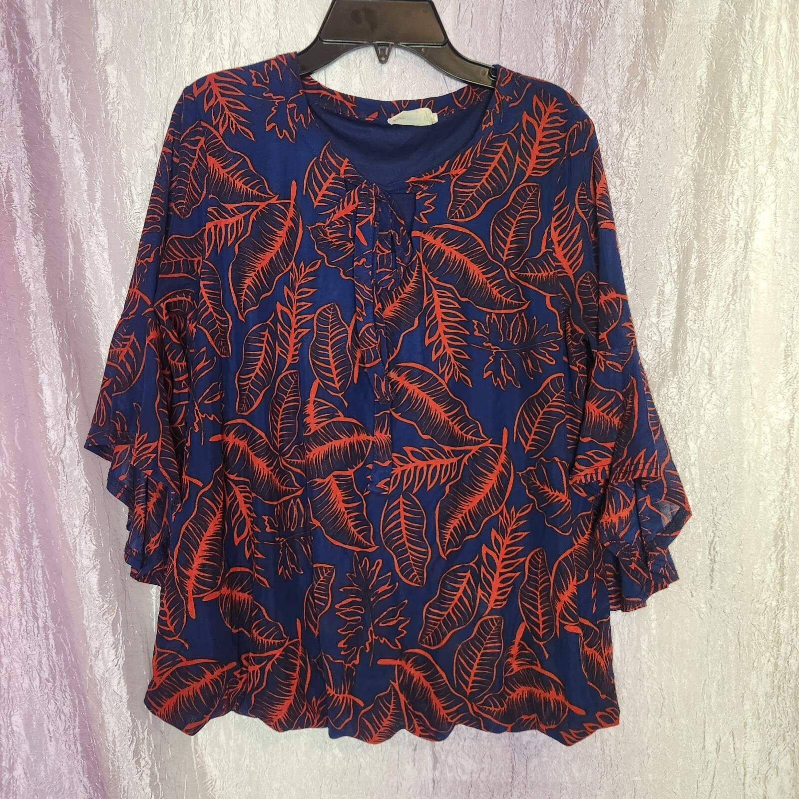 Ember Red And Blue Blouse Medium - Gem