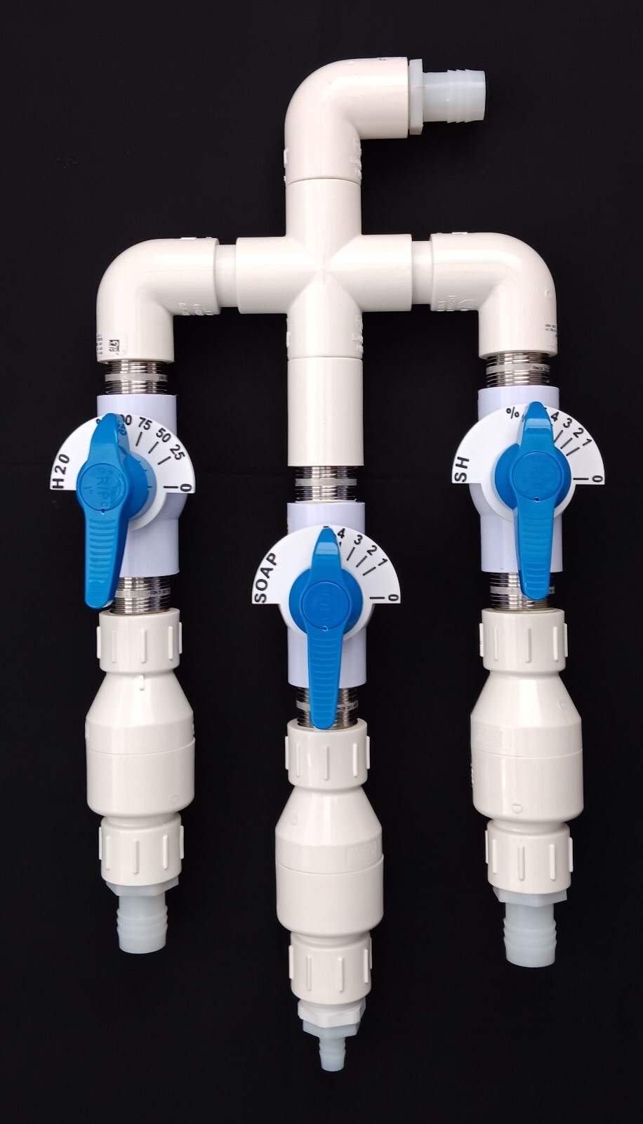 1" Manifold, 1" Hose Barbs, 1/2" Soap Barb, Soft Wash Proportioner | eBay