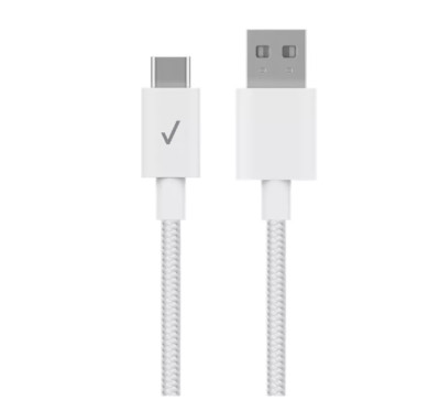Verizon USB-A to USB-C 10 Foot Braided Charging Cable - White ...