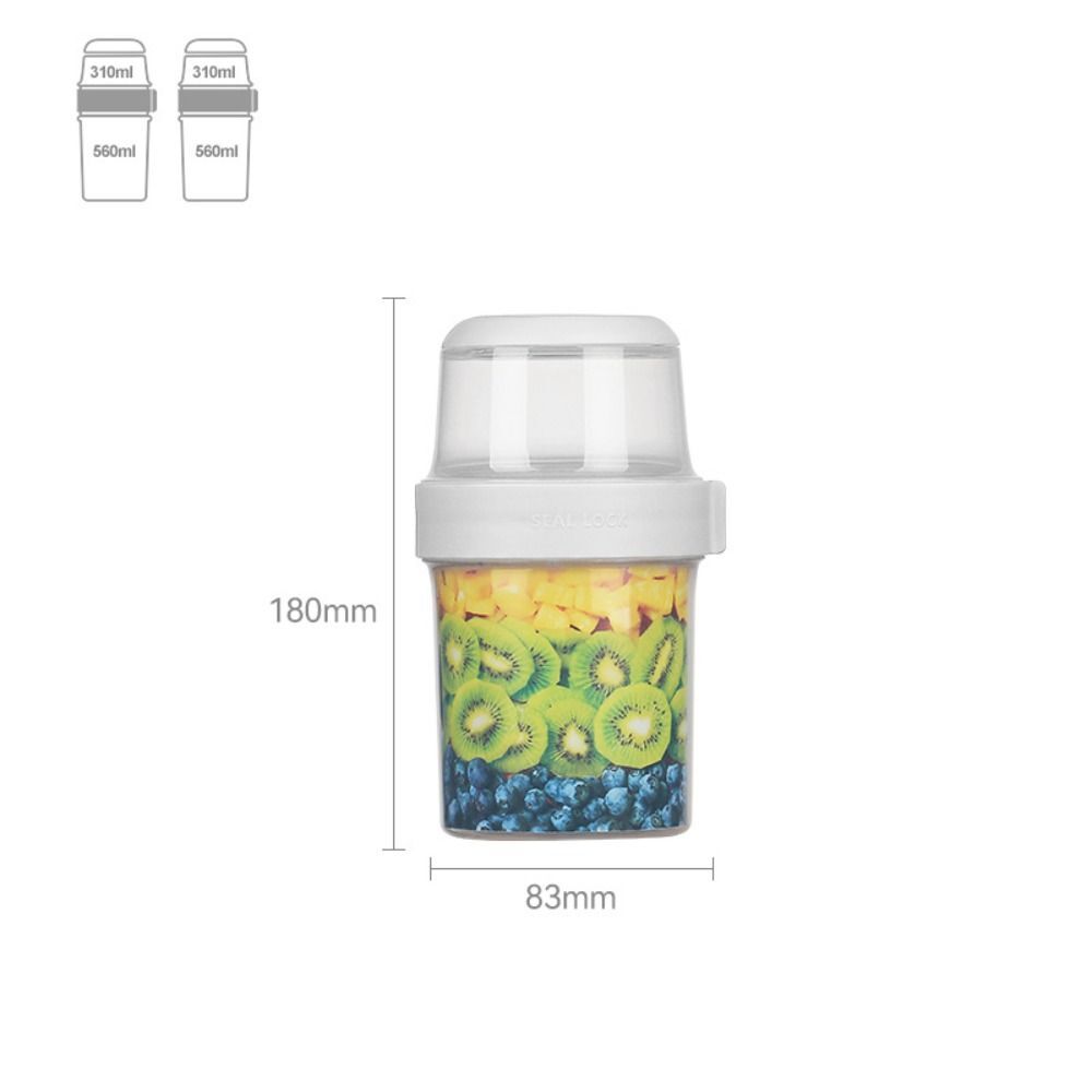 Reusable Yoghurt Pots 560ml Oats Jars New Breakfast On The Go Cups ...