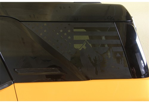 Black PVC Rear Window Glass Sticker Decals Cover For Ford Bronco Sport ...