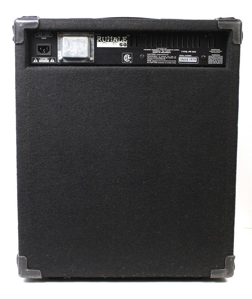 Fender Rumble 60 Bass Amplifier 12” Speaker Combo Amp with Pulsating ...