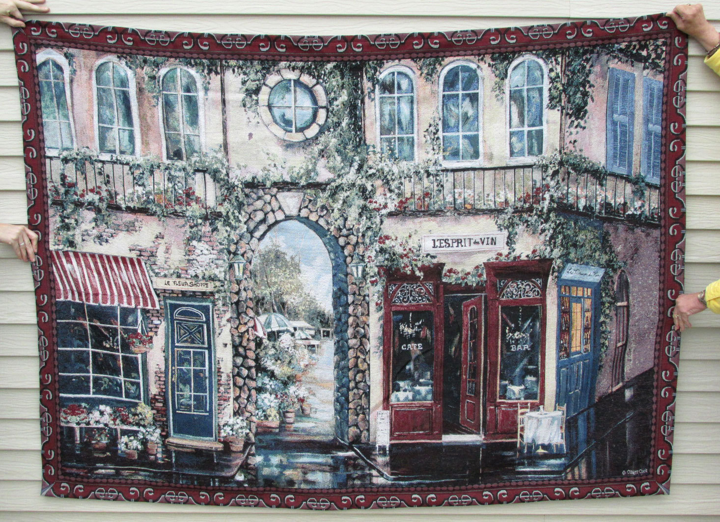 Large Wall Tapestry French Canadian Shop Scene Made in USA By Ginger ...