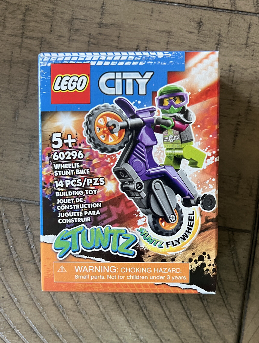 LEGO 60296 City Stuntz Wheelie Stunt Bike Motorcycle Building Toy New ...