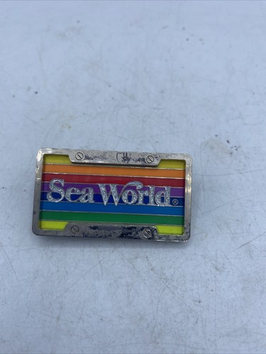 Sea World Busch Gardens Pin Rainbow License Plate | eBay