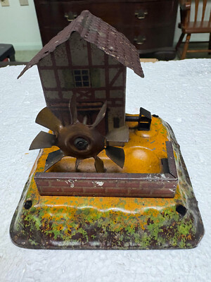 VINTAGE BING TIN LITHO LIVE STEAM ENGINE WATER WHEEL, HAMMER-MILL ...