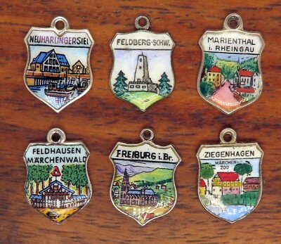Vintage silver GERMANY GERMAN AUSTRIA SOUVENIR ENAMEL TRAVEL SHIELD ...