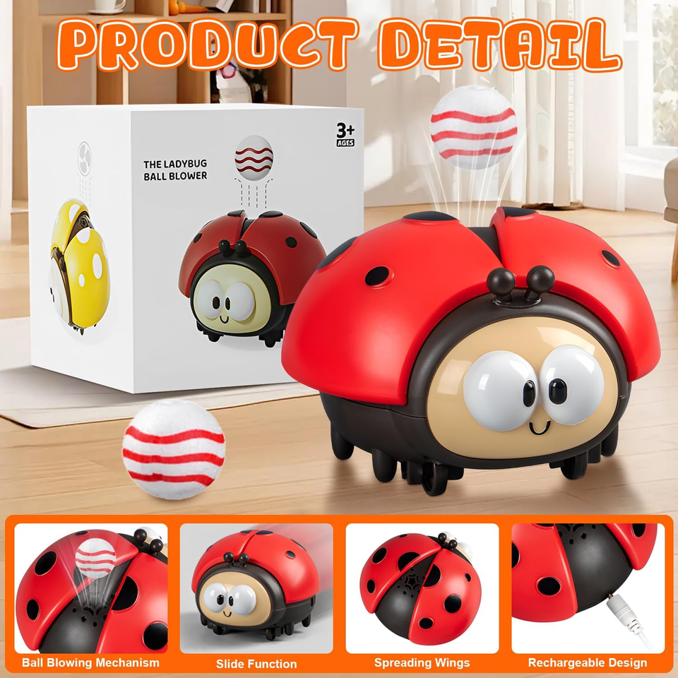 Ladybug Airball Toy Cartoon Blowing Suspended AirBall Baby Cute ...