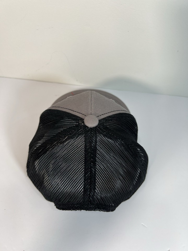 AJMPro Round Grey & Black Mesh SnapBack Cap Red Jump man Logo ...