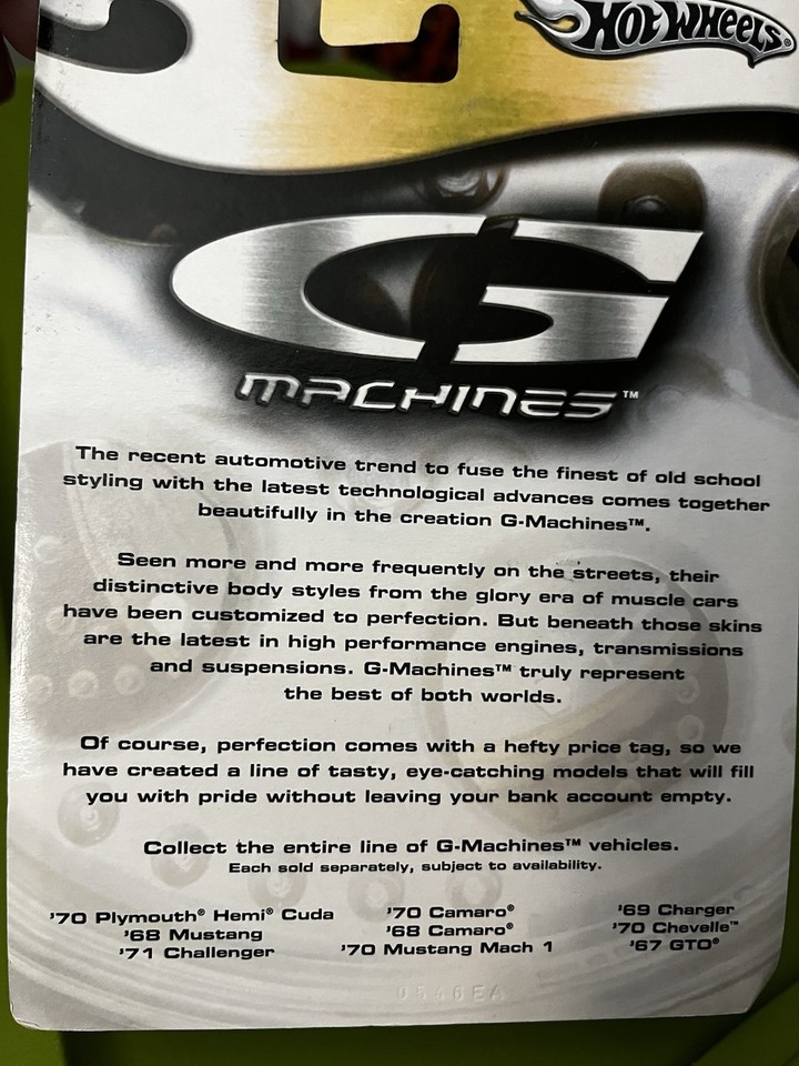 Hot Wheels G Machines 1970 Chevy Camaro (2005) Diecast 1:50 Black ...