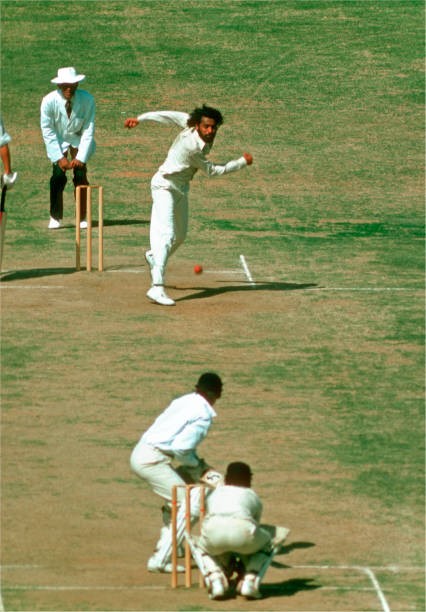Old Large Cricket Photo Indian Test Spin Bowler B S Chandrasekhar 1977 ...