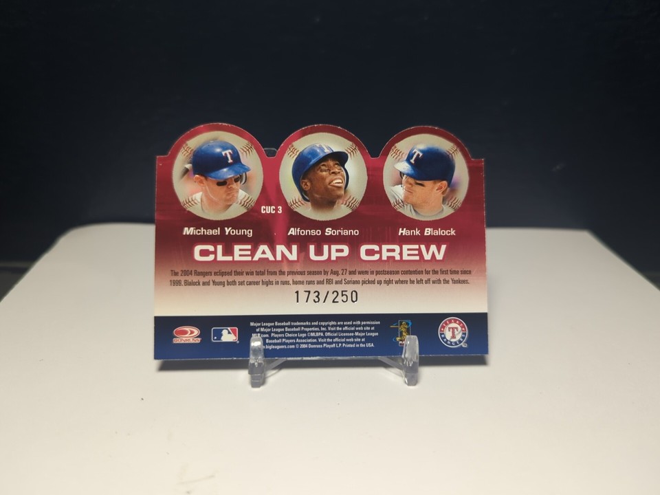 2005 Leaf Clean Up Crew Alfonso Soriano/Michael Young/Hank Blalock #173 ...