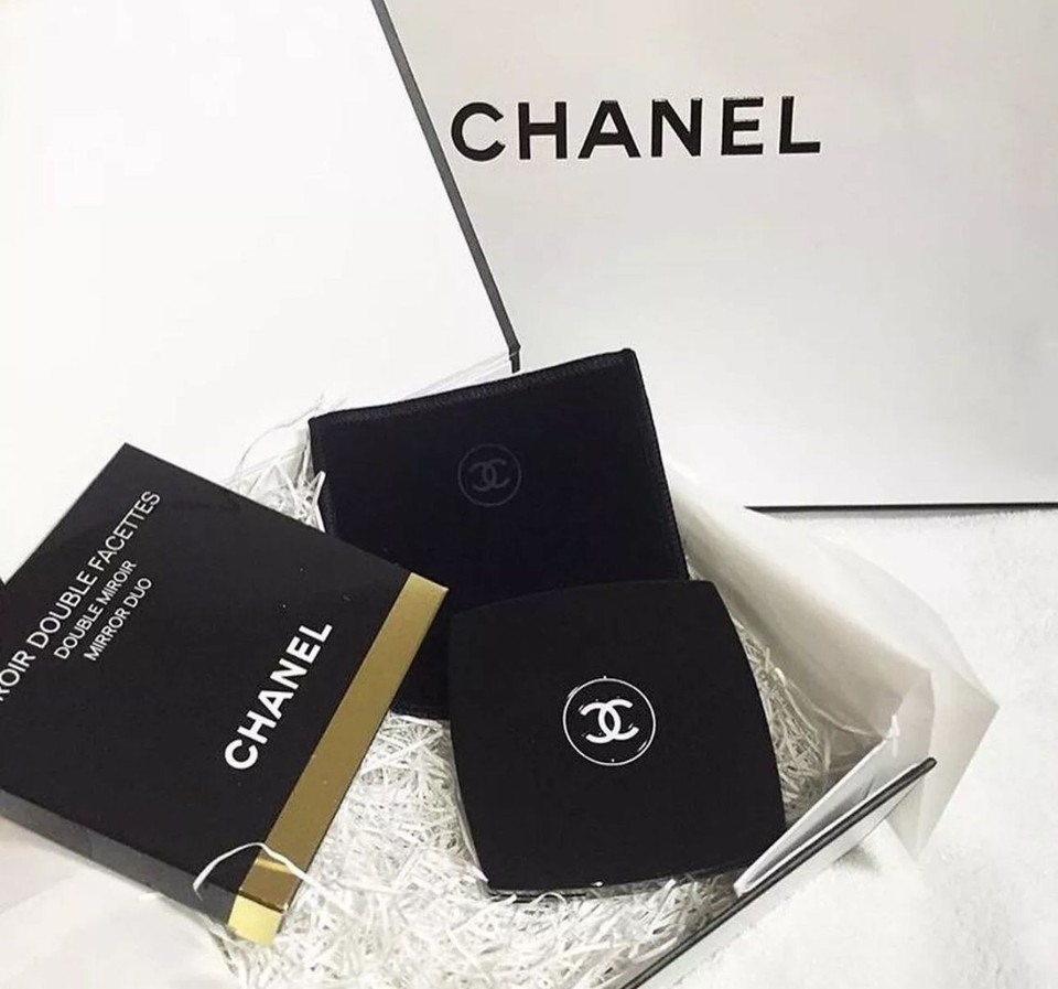 Chanel Compact Mirror, ENGRAVED LOGO Double Facettes, Duo - New | eBay UK