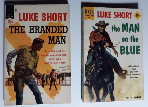 Luke Short: 2 Dell PB 1sts, The Branded Man & The Man On The Blue, Good ...
