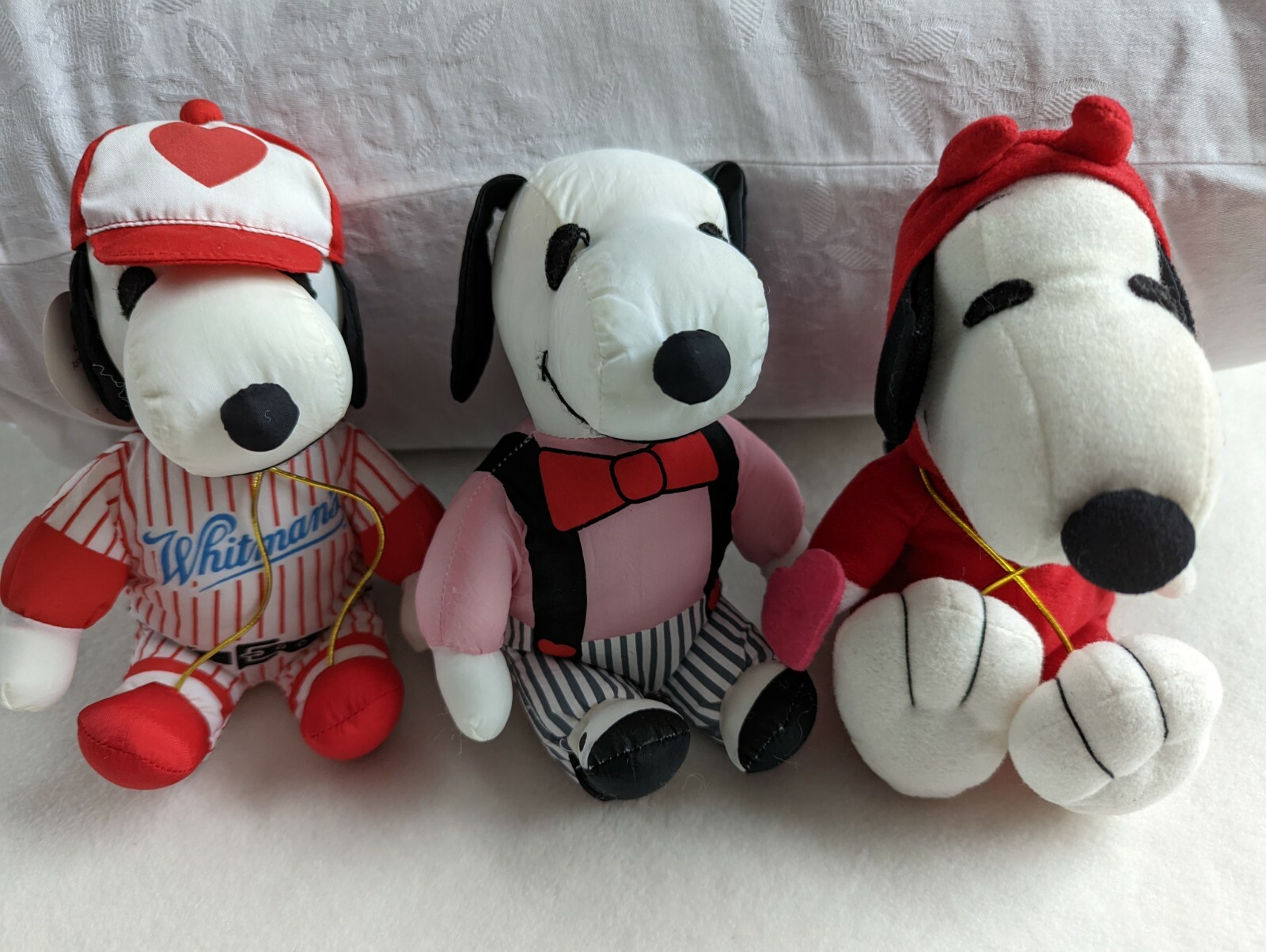 Snoopy plush Whitman's Valentine's day trio baseball/ devil/ bowtie no ...