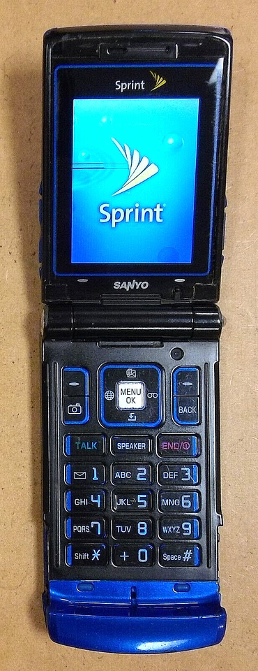 Sanyo Katana SCP-6600 - Blue ( Sprint ) Very Rare Cellular Flip Phone ...