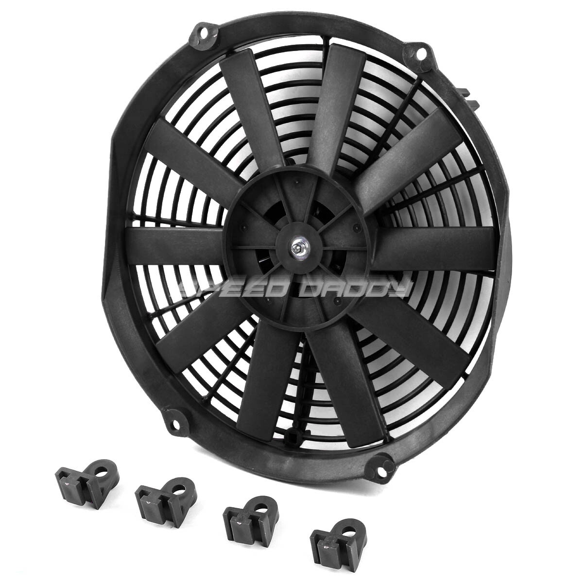 UNIVERSAL SLIM 12" PULL/PUSH RADIATOR ENGINE BAY COOLING FAN+MOUNTING ...