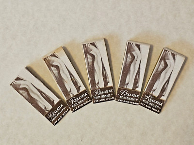 LOT OF 5 Vintage RealSilk Hosiery Mills Stocking Mending Kit/Matchbook ...