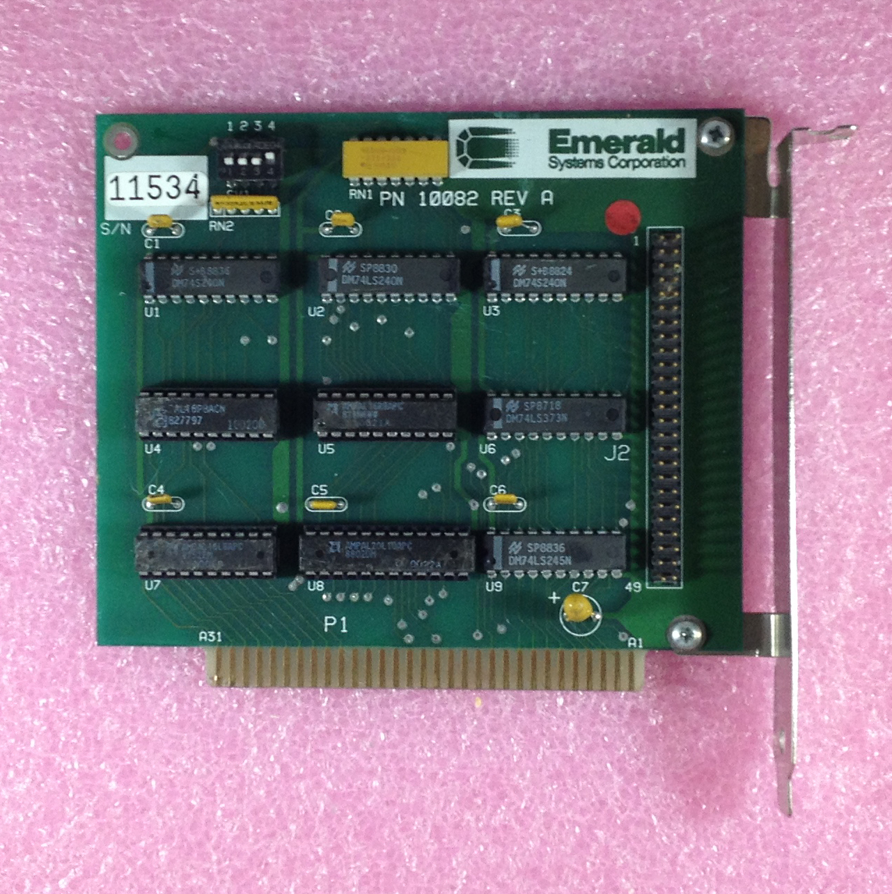 RARE VINTAGE EMERALD SYSTEMS 8-BIT ISA QIC-02 CONTROLLER CARD P/N 10082 ...
