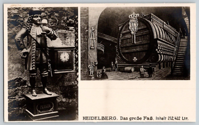 RPPC Postcard~ Das Große Fab~ Large Cask Barrel~ Heidelberg, Germany | eBay