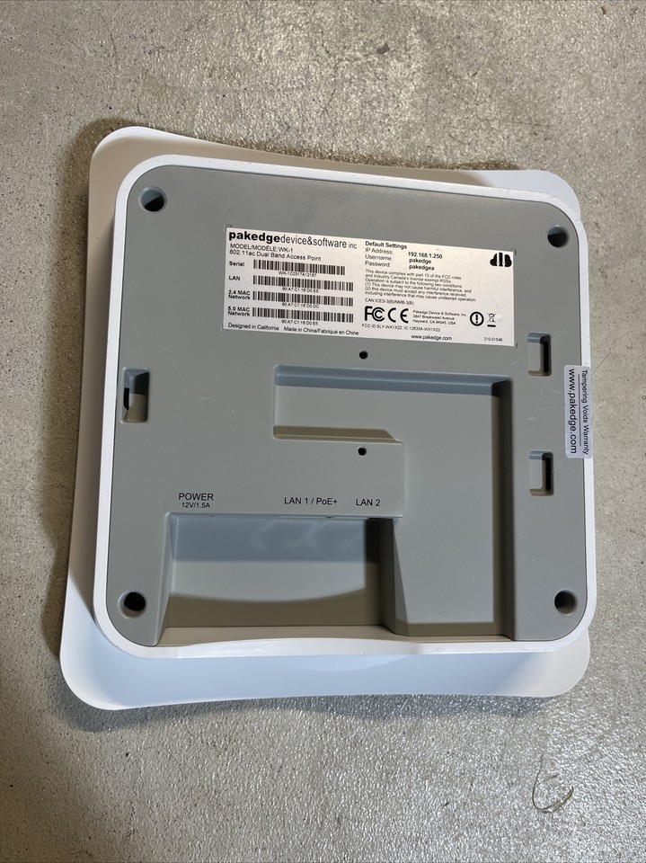 Pakedge wk-1 802.11AC Dual Band Access Point White | eBay