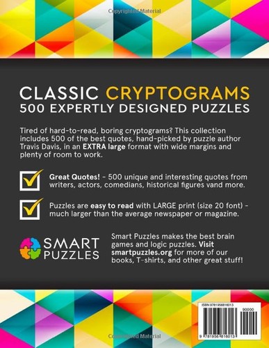 Large Print Cryptograms: 500 Puzzles for Adults - Volume 2 (Large Print ...