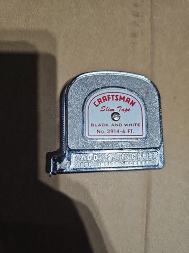 Vintage CRAFTSMAN 6' Ft Slim Steel Tape Measure 39141 Crown Logo Made ...