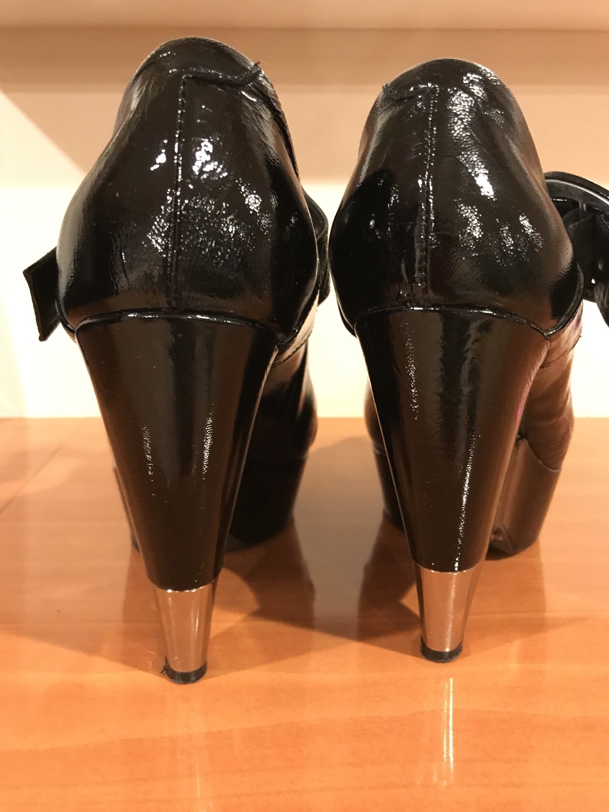 SHY PATENT LEATHER UNIQUE PLATFORM WOMENS SHOES , Rare , 10. ONE OF A ...