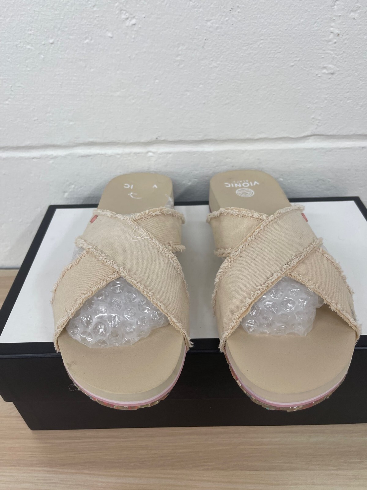 Vionic Panama Semolina Beach Cross Sandals Thong Slip… - Gem