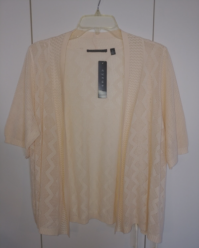 CYRUS LADIES SL LOOSE KNIT PEACH OPEN CARDIGAN-1X-NWT-$69-LOVELY | eBay
