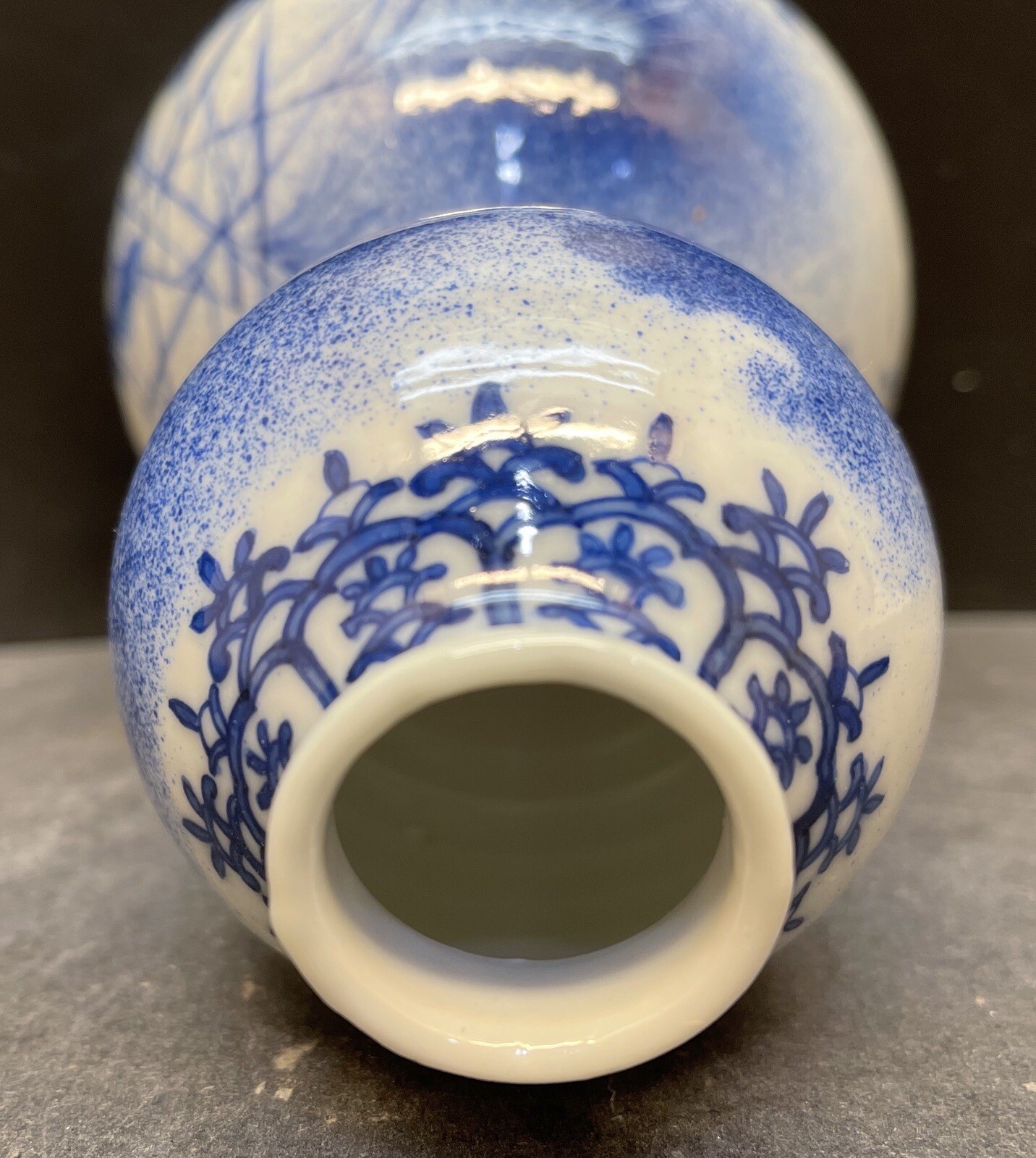 Japanese Meiji Seto Porcelain Vase w/ Blue & White Decor by Kawamoto ...