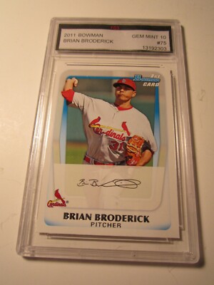 2011 BRIAN BRODERICK BOWMAN BASEBALL CARD 75 FGS GRADED GEM MINT 10 ...