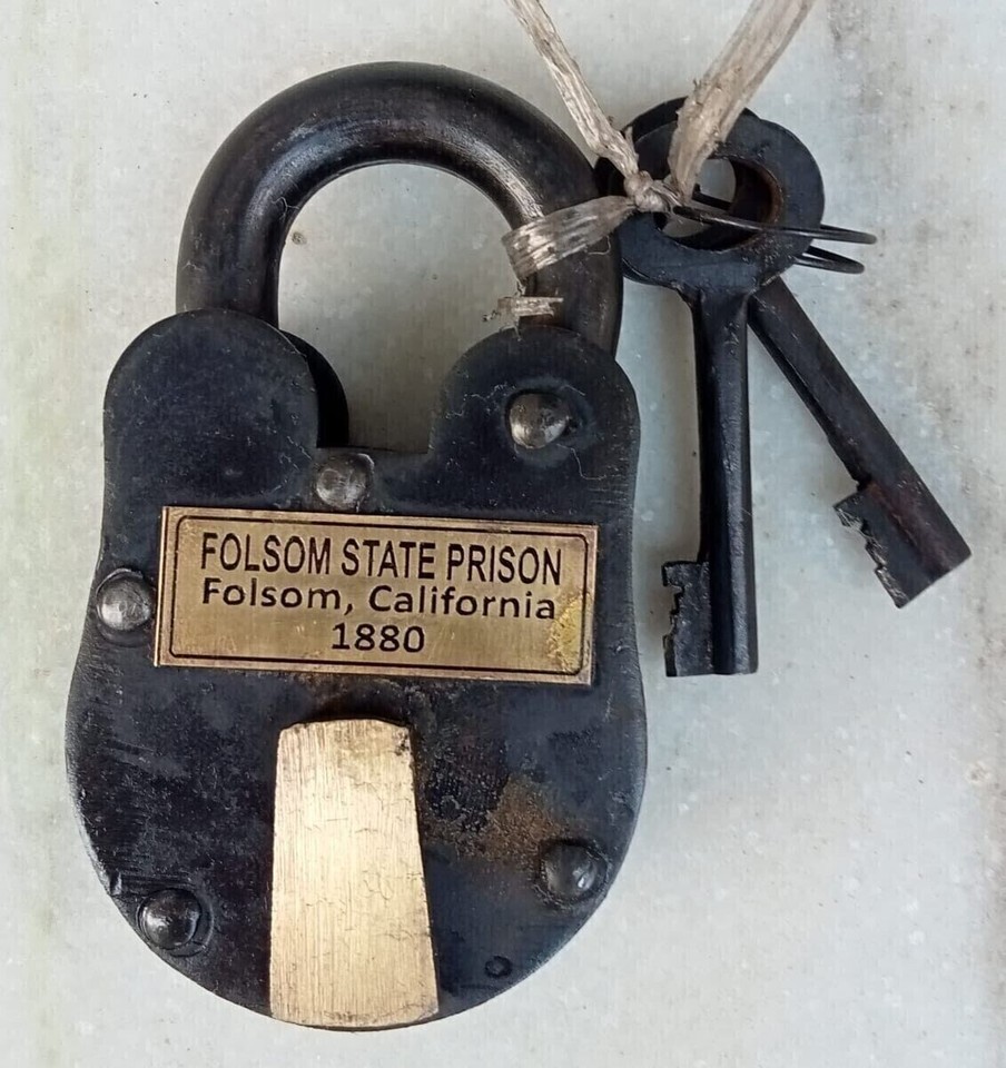 Antique Padlock Folsom Prison California 1880 Brass Logo 4'' Lock | eBay