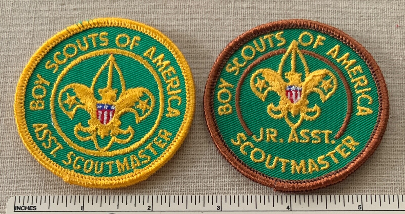 2 1960s ASSISTANT & JR. SCOUTMASTER Boy Scout Position Badge PATCHES ...