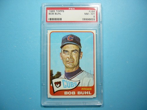 1965 TOPPS MLB BASEBALL CARD #264 BOB BUHL PSA 8 NM/MINT SHARP+ '65 GL ...