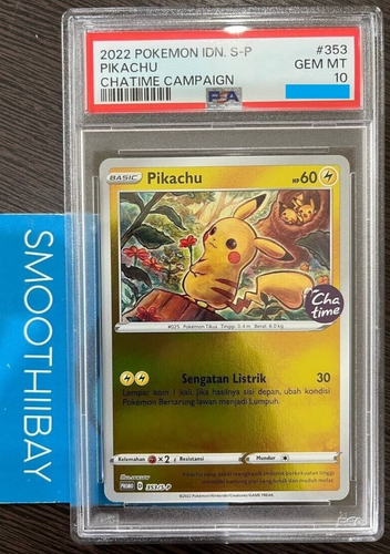 Pokemon TCG Indonesia Pikachu 353/S-P Promo Chatime Cha Time Gem Mint ...