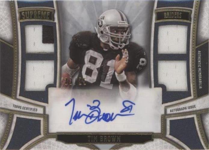 2015 Topps Supreme - Supreme Autographed Quad Relics Tim Brown #SAQR-TB ...