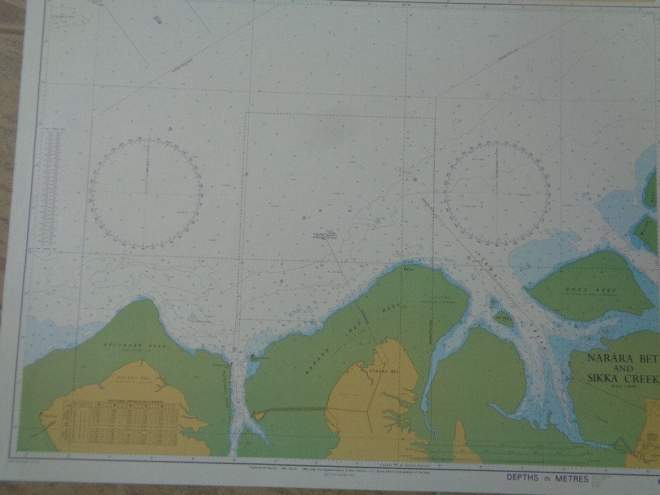 Marine Map / Ports in the Gulf of Kachchh - India Navlakhi, Narara Bet ...
