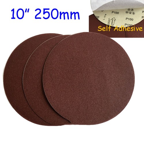 250mm Self Adhesive Sanding Discs 10" PSA Sticky Backed Pads 60 80 120 ...