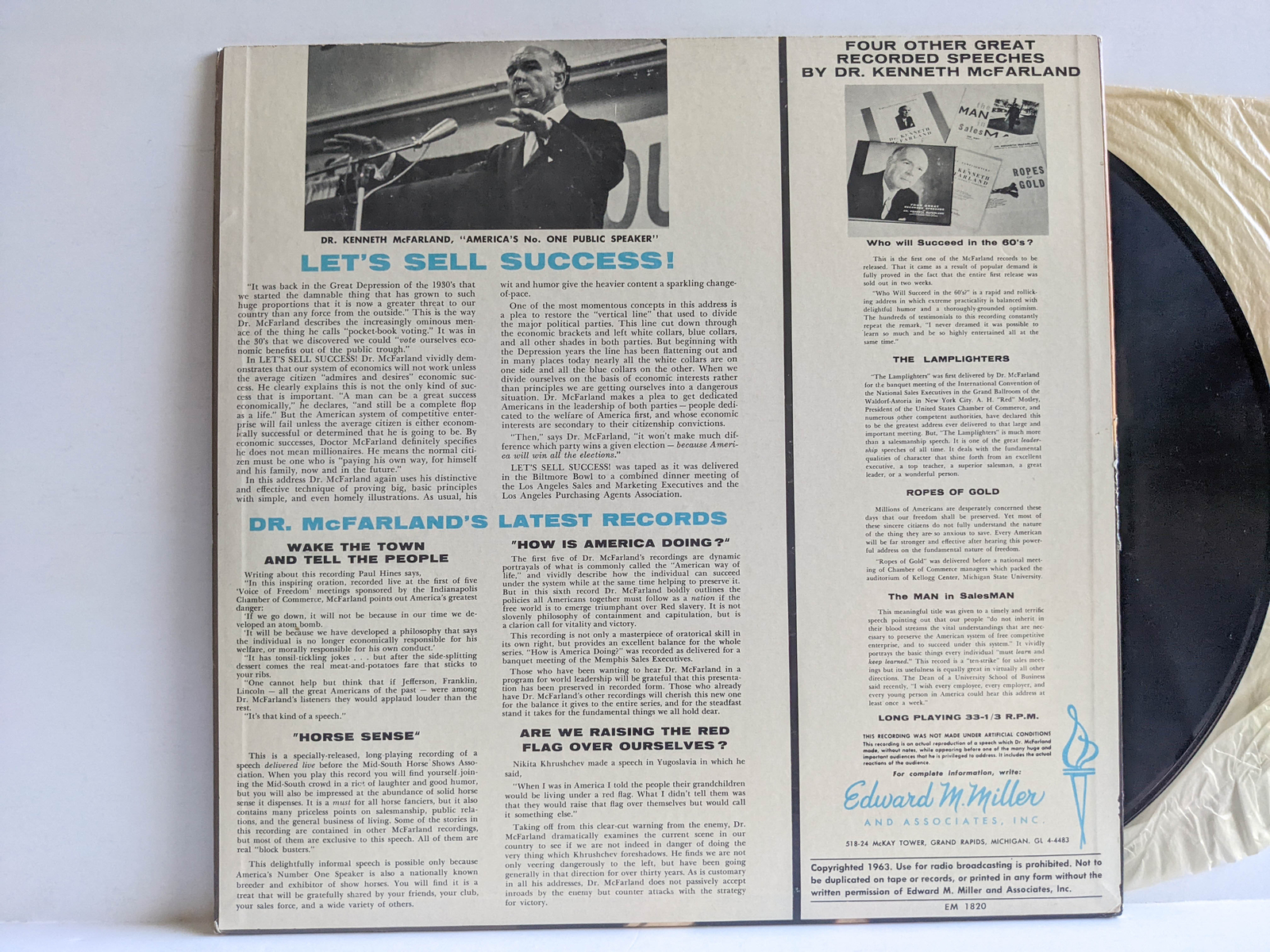 Dr. Kenneth McFarland - Let's Sell Success / [EM 1820] Vinyl | eBay