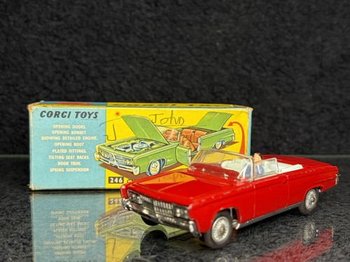 Vintage Corgi Toys No246 Chrysler Imperial Red In Original Box Inc Golf ...