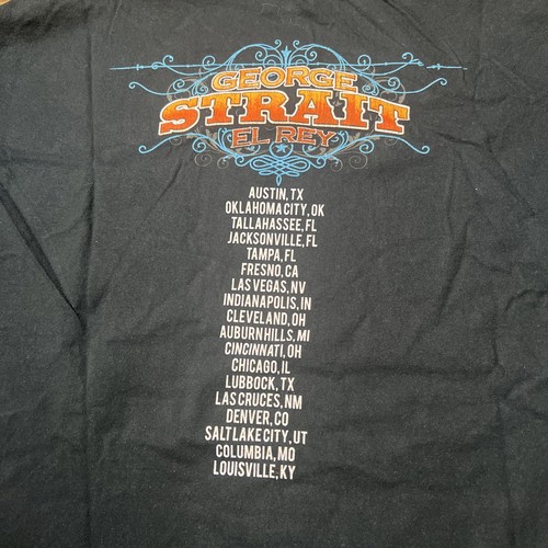 George Strait El Rey Tour 2010 T-Shirt XL Black Cotton Concert Merch ...