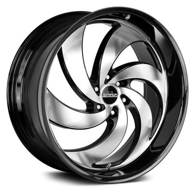 24 inch 24x10 Strada RETRO 6 Black Machined wheels rims 6x5.5 6x139.7 ...