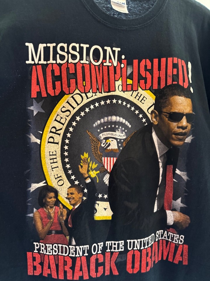 NEW Barack Obama Mission Accomplished T-Shirt Mens 3XL President USA ...