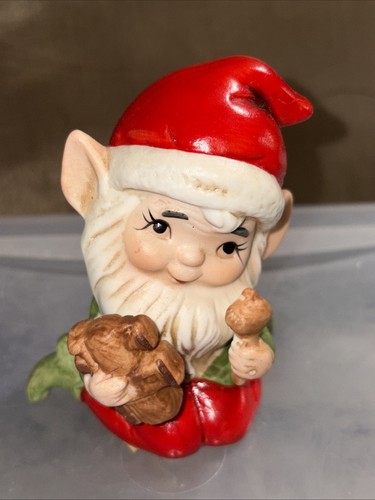 Vintage Homco Ceramic Christmas Elf Gnome Figurine 4” Tall | eBay